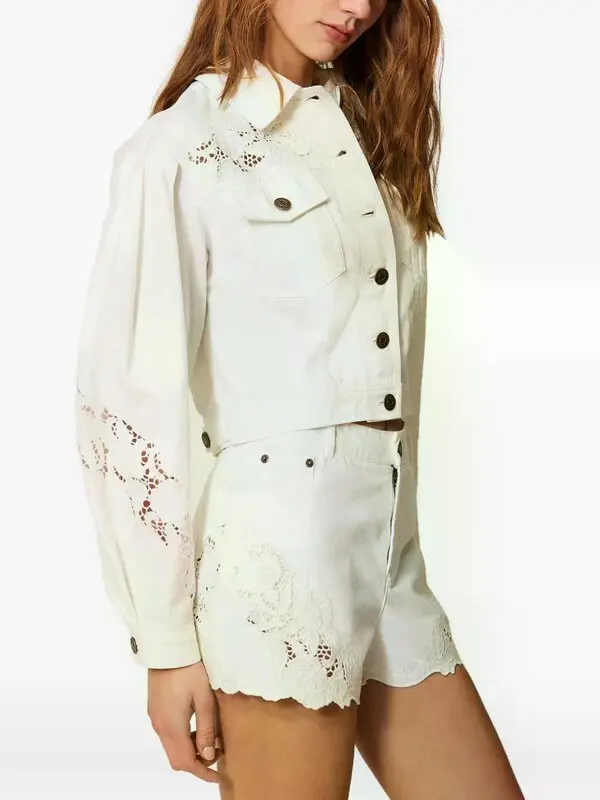 TWINSET Lace-detail Denim Jacket