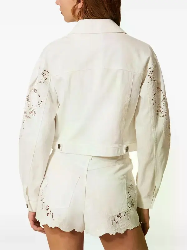 TWINSET Lace-detail Denim Jacket