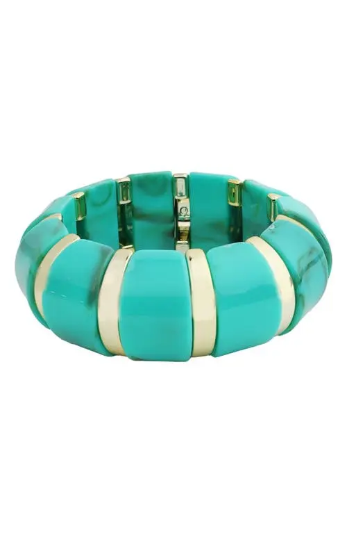 PANACEA Resin Domed Stretch Bracelet - Turquoise