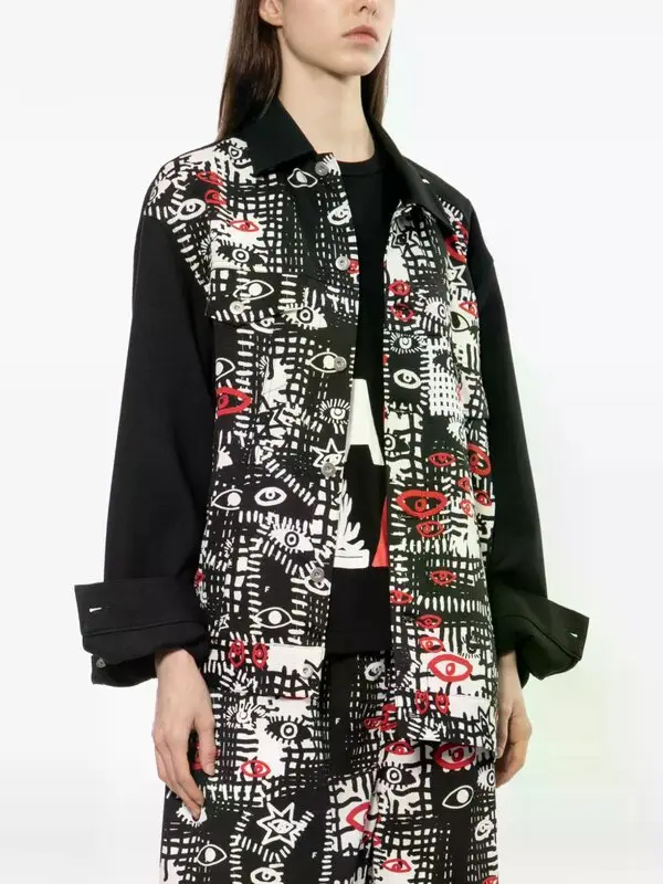 Comme Des Garçons Graphic Print Long-sleeve Shirt Jacket
