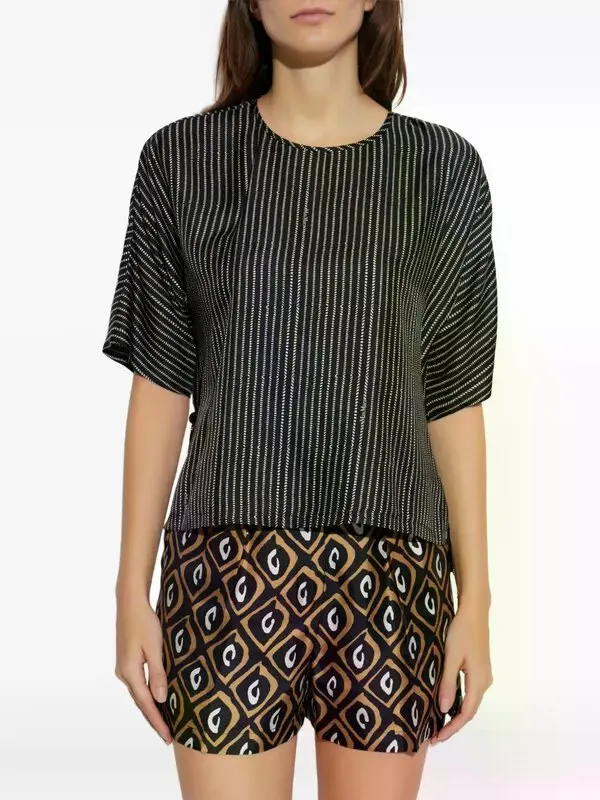 Max Mara Striped Drawstring Top