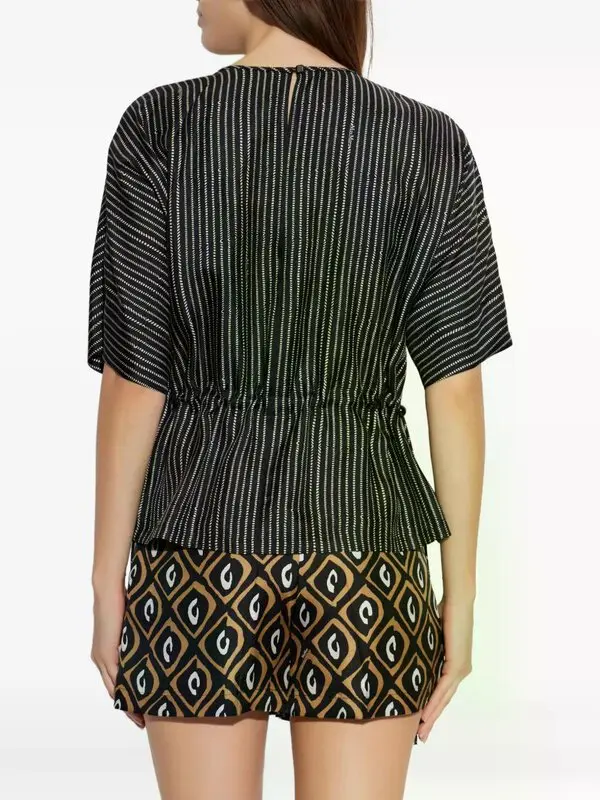 Max Mara Striped Drawstring Top