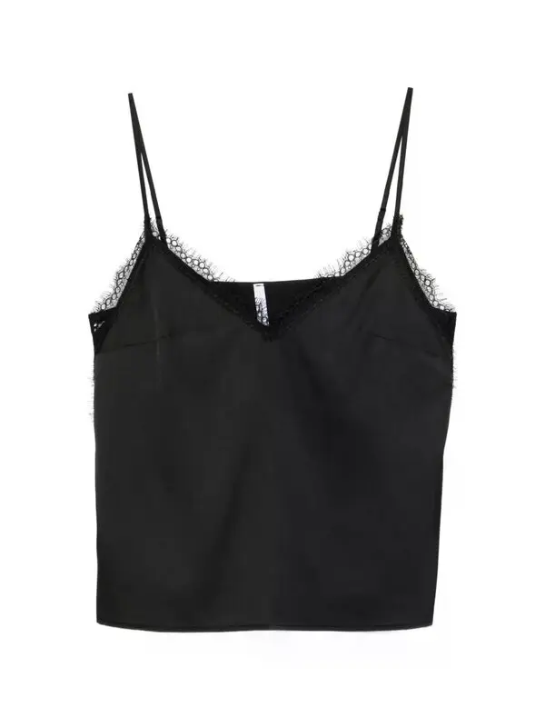 Imperial Lace-trim V-neck Top
