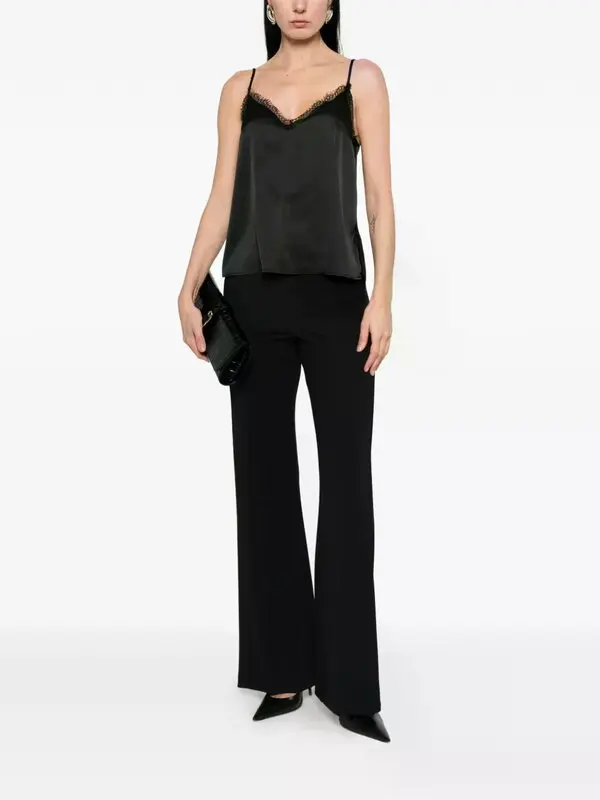 Imperial Lace-trim V-neck Top