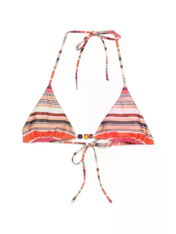 Faithfull The Brand Leone Striped-pattern Bikini Top - Orange