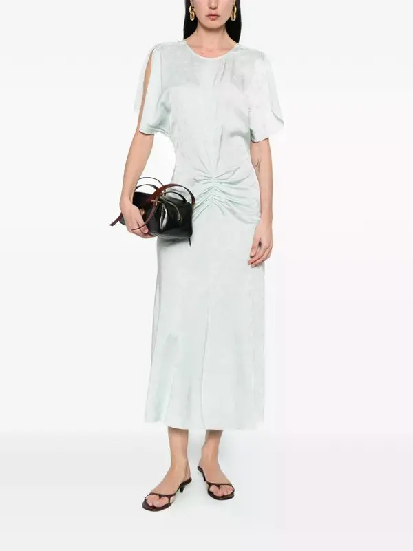 Victoria Beckham Floral-pattern Midi Dress - Green