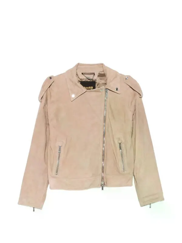 MOORER Zip-fastening Leather Jacket