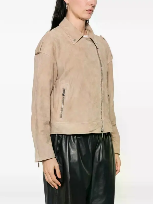 MOORER Zip-fastening Leather Jacket