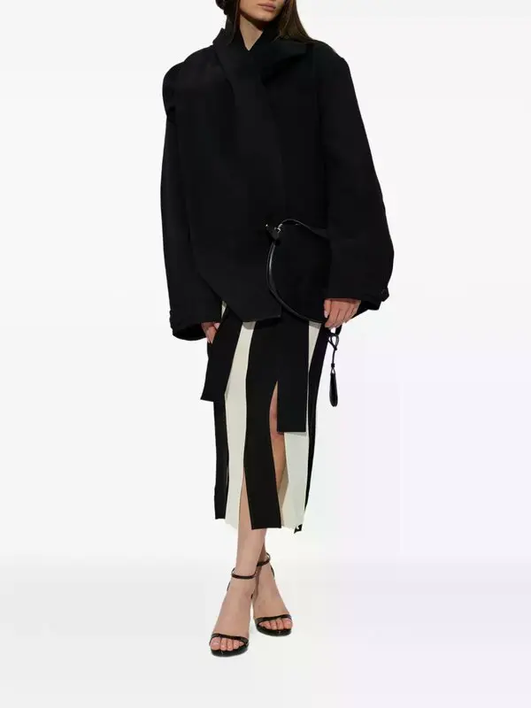 ENTIRE STUDIOS Striped Midi Skirt - Black