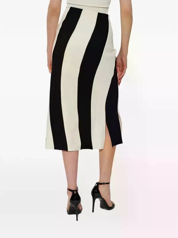 ENTIRE STUDIOS Striped Midi Skirt - Black