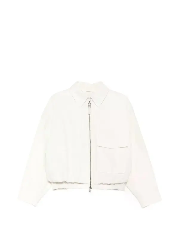 Brunello Cucinelli Zipped Pocketed Bomber Jacket - Neutrals