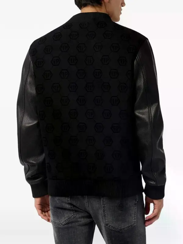 Philipp Plein Monogram Bomber Jacket - Black
