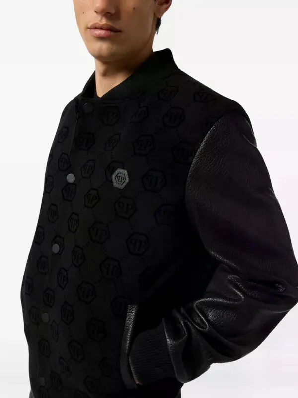 Philipp Plein Monogram Bomber Jacket - Black