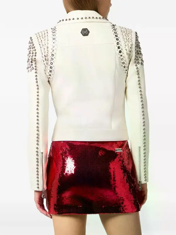 Philipp Plein Biker Lamb Leather Jacket