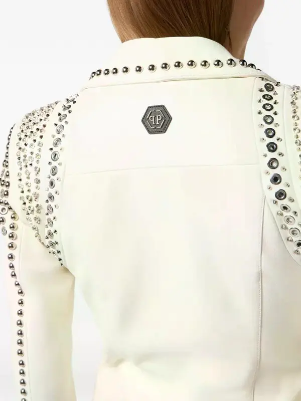 Philipp Plein Biker Lamb Leather Jacket