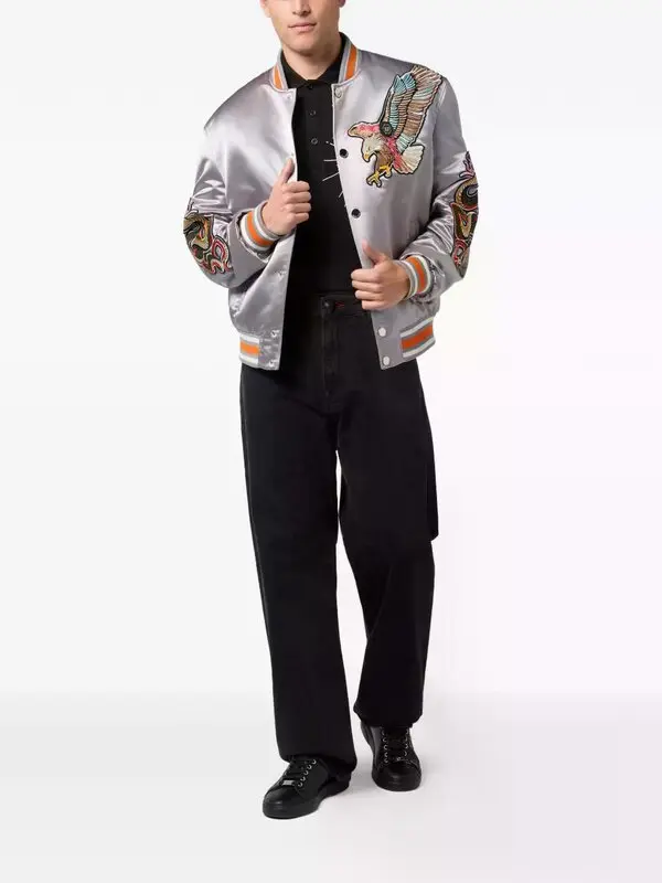 Philipp Plein Tattoo-patch Bomber Jacket - Grey