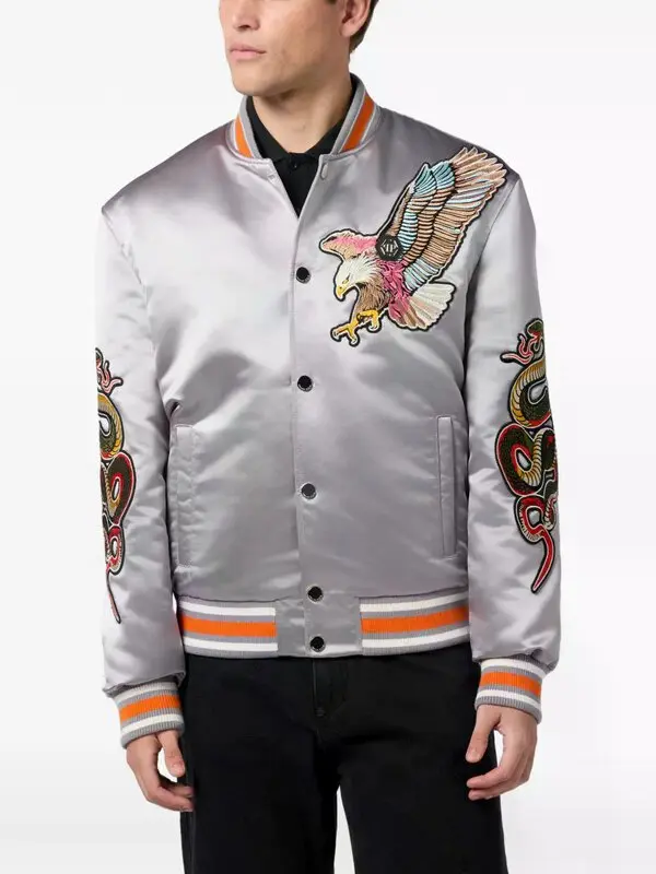 Philipp Plein Tattoo-patch Bomber Jacket - Grey