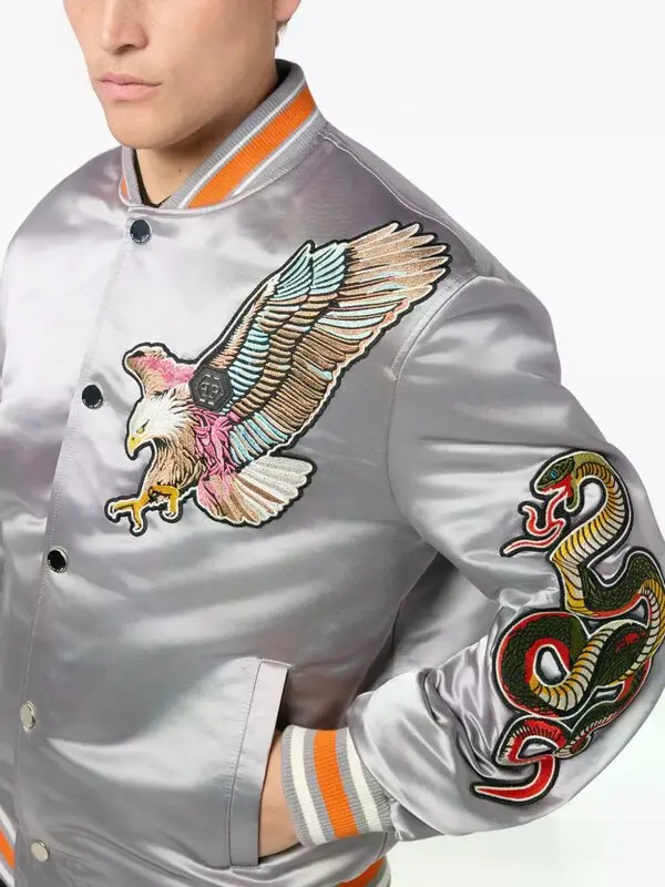 Philipp Plein Tattoo-patch Bomber Jacket - Grey