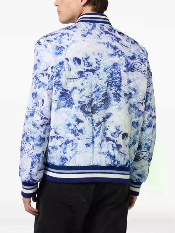 Philipp Plein Floral Skull Bomber Jacket