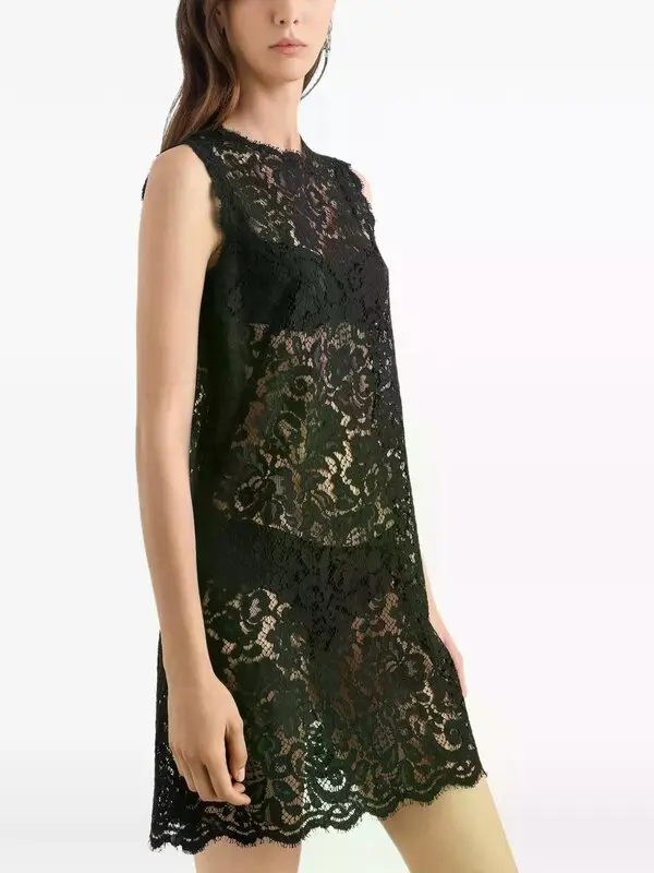 Dolce & Gabbana Lace Zip-fastening Mini Dress - Black