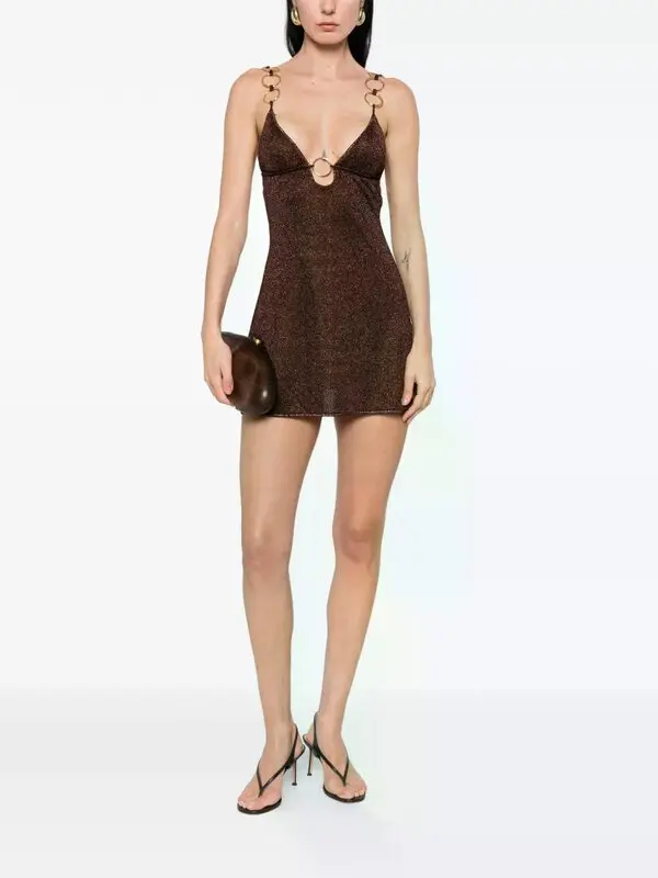 Oseree Lumière Ring-detail Mini Dress - Brown
