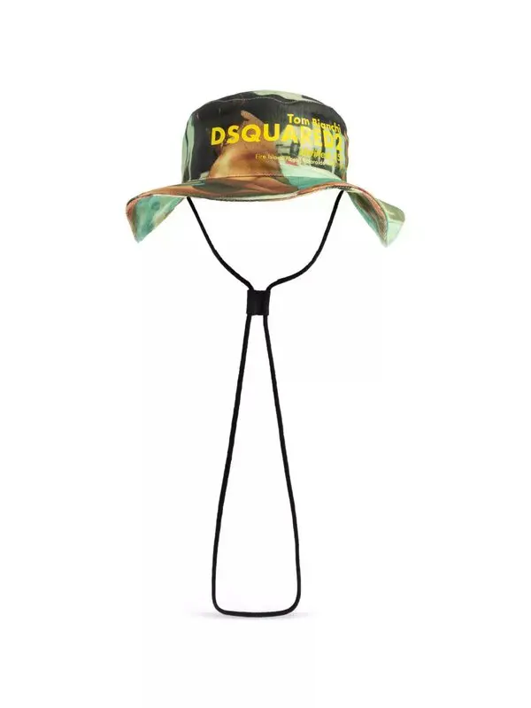 Dsquared2 Printed Drawstring Hat - Green