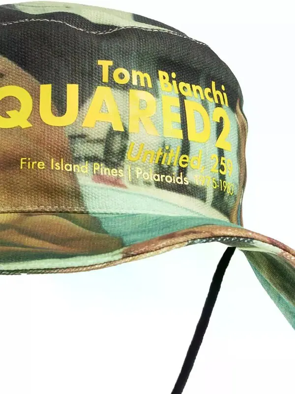 Dsquared2 Printed Drawstring Hat - Green