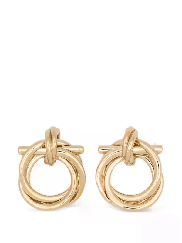 FERRAGAMO Interlock Circle Earrings - Gold