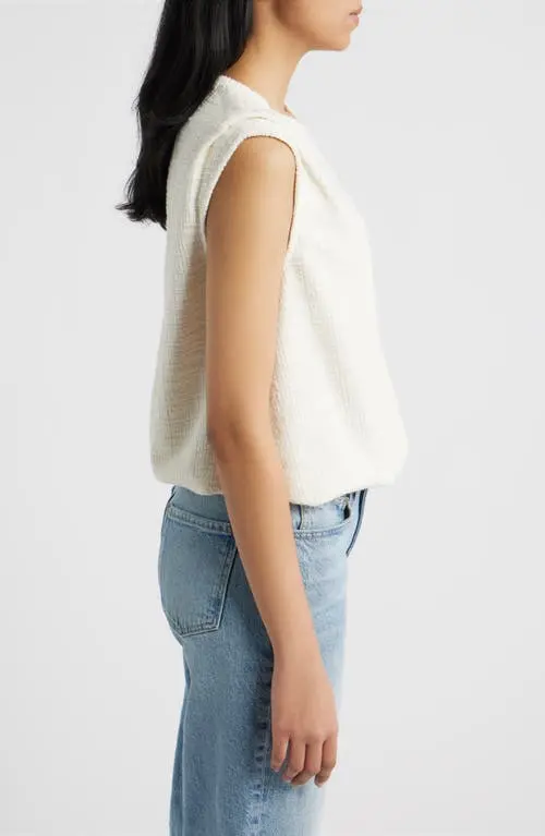 Wit & Wisdom Pleated Shoulder Bubble Hem Sleeveless Top