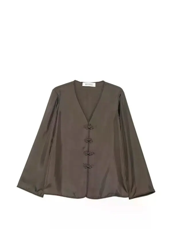 RÓHE Silk Blouse With Pankou Closure - Brown