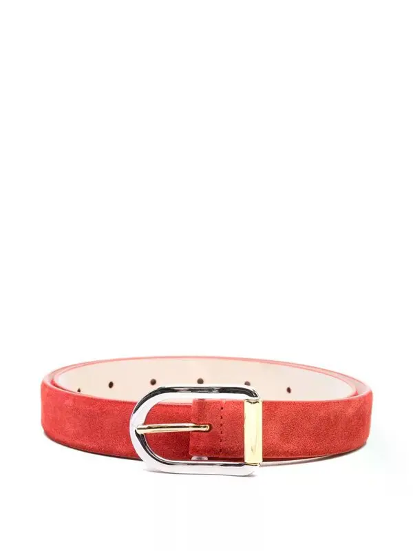 DEHANCHE Mija Suede Buckle Belt - Red