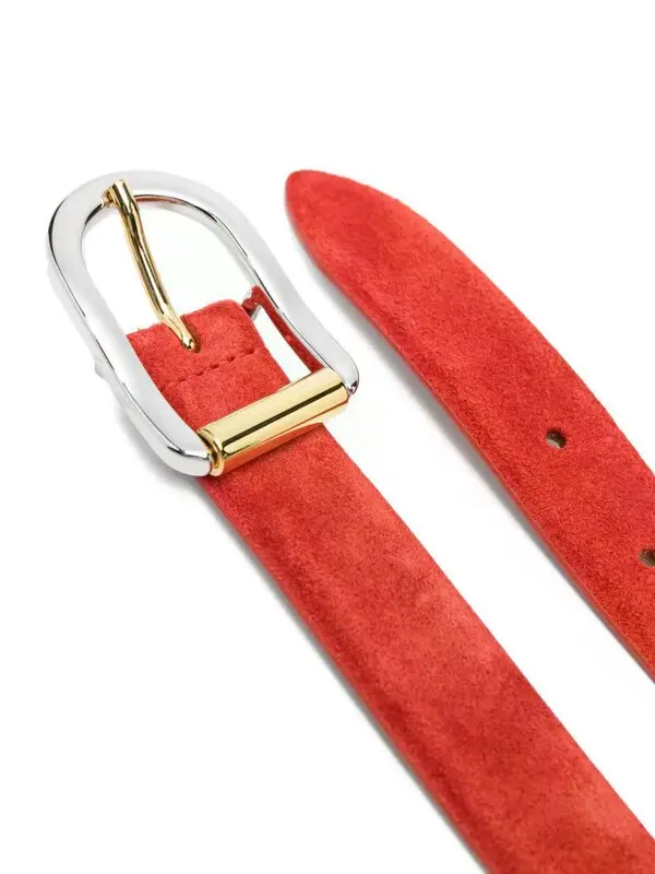 DEHANCHE Mija Suede Buckle Belt - Red