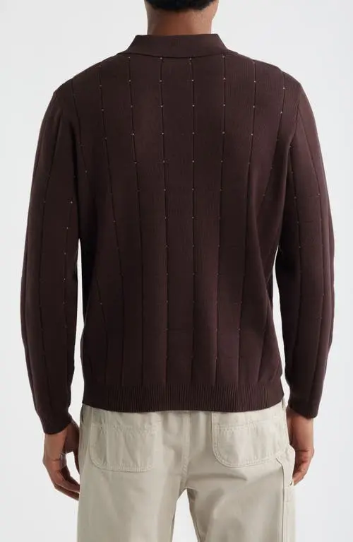Topman Pointelle Long Sleeve Polo