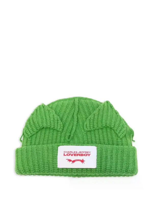 CHARLES JEFFREY Chunky Ears Beanie Hat - Green