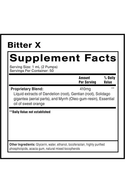QUICKSILVER SCIENTIFIC Bitter X Dandelion And Gentian Root Bitters