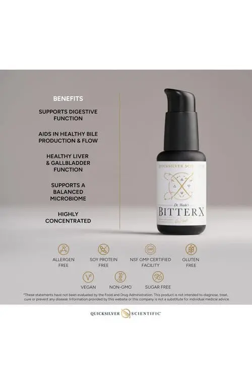 QUICKSILVER SCIENTIFIC Bitter X Dandelion And Gentian Root Bitters