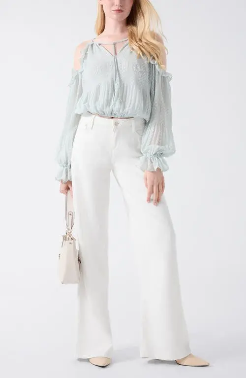 Guess Emilia Clip Dot Cold Shoulder Top