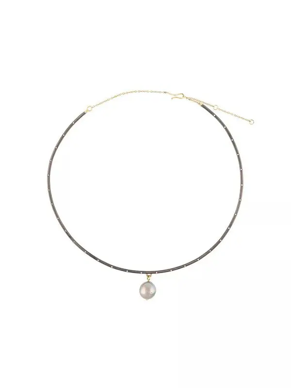 DALILA BARKACHE 18kt Black Gold Pearl Choker - Grey