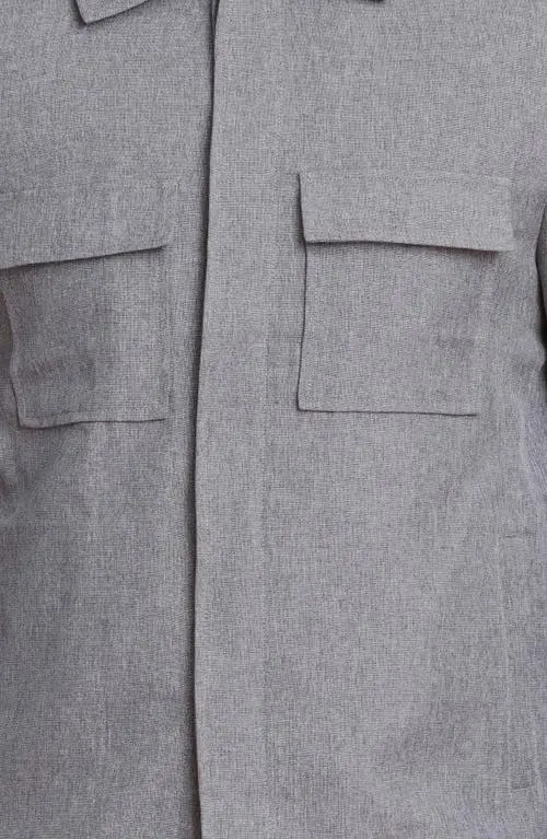 Bagatelle Textured Woven Shirt Jacket - Grey