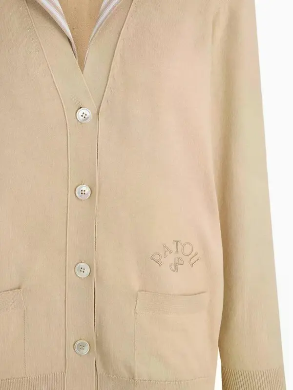 PATOU Poplin-collar Cardigan - Neutrals