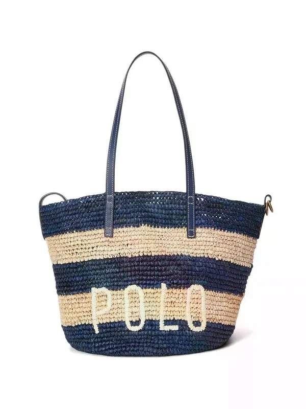 Polo Ralph Lauren Striped Embroidered Tote Bag - Blue