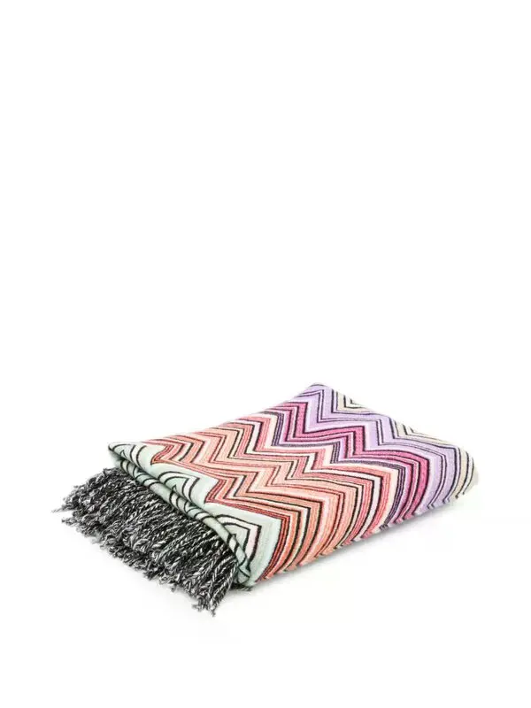 Missoni Perseo Fringed Zigzag Throw - Red