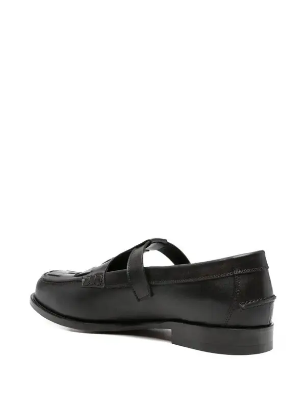 MORGILLO Martini Woven Buckle Loafers