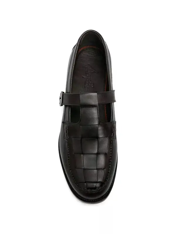 MORGILLO Martini Woven Buckle Loafers