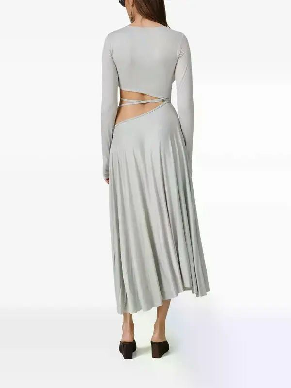 PNK Cutout Long-sleeve Midi Dress - Grey