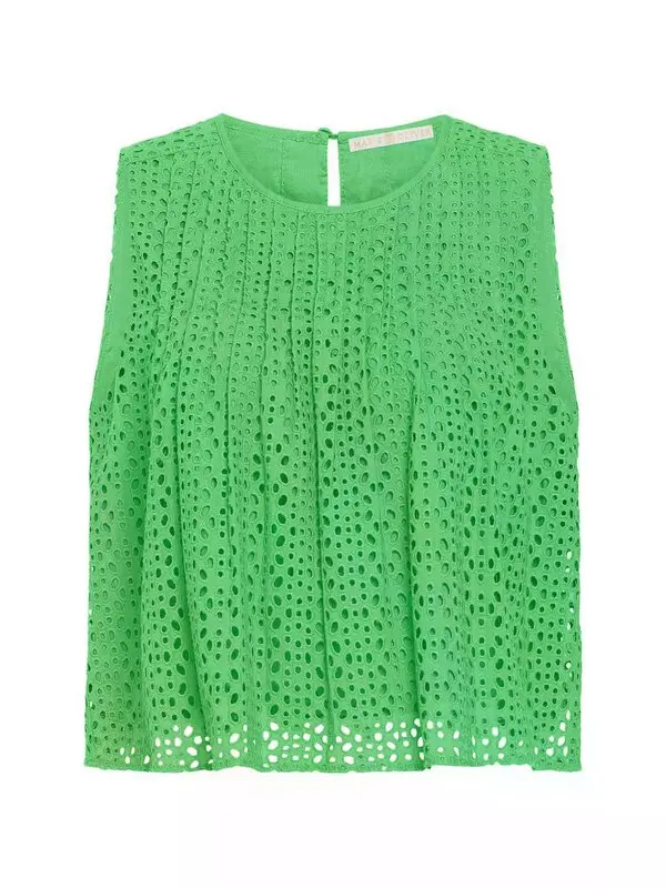 MARIE OLIVER Eletta Eyelet Top - Green