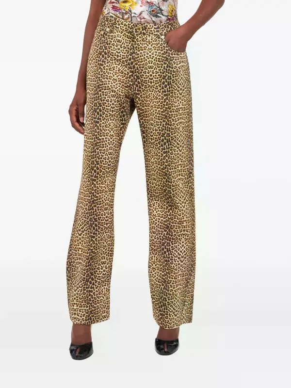 Roberto Cavalli Leopard Print Trousers