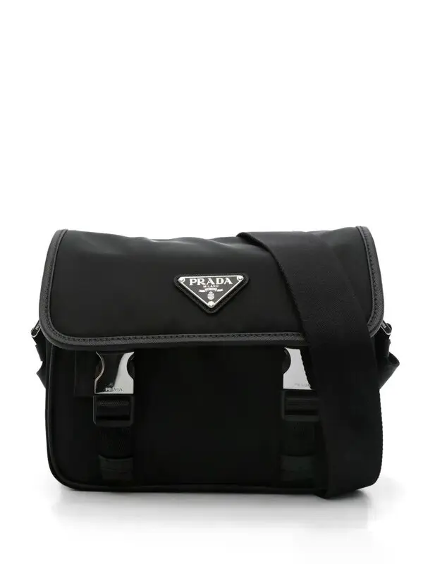Prada Logo-triangle Shoulder Bag - Black