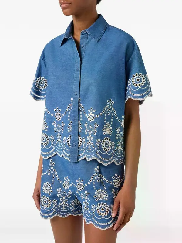 MC2 SAINT BARTH Embroidered Shirt - Blue