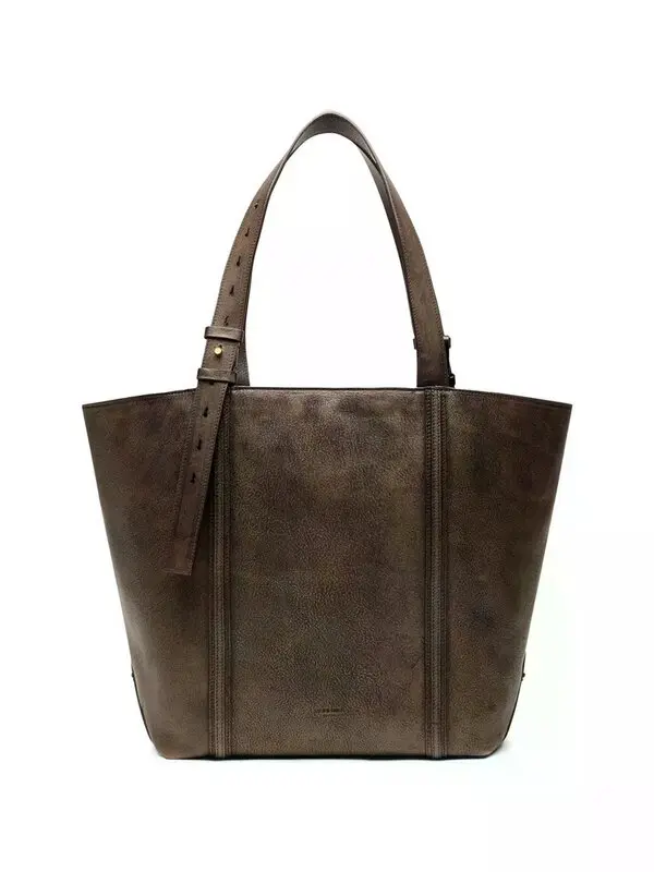 GOLDEN GOOSE 24/7 East West Tote In Distressed Leather - Brown